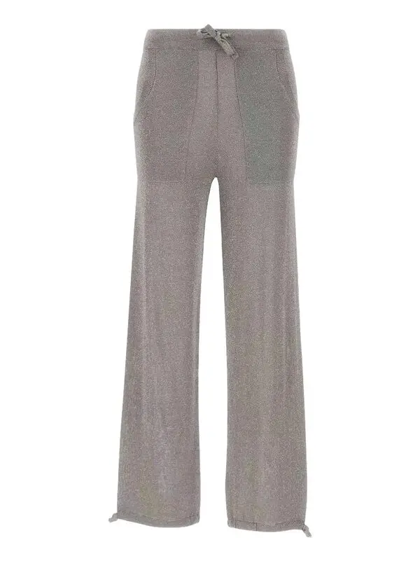 KANGRA Knitted Drawstring Waist Track Pants - Grey