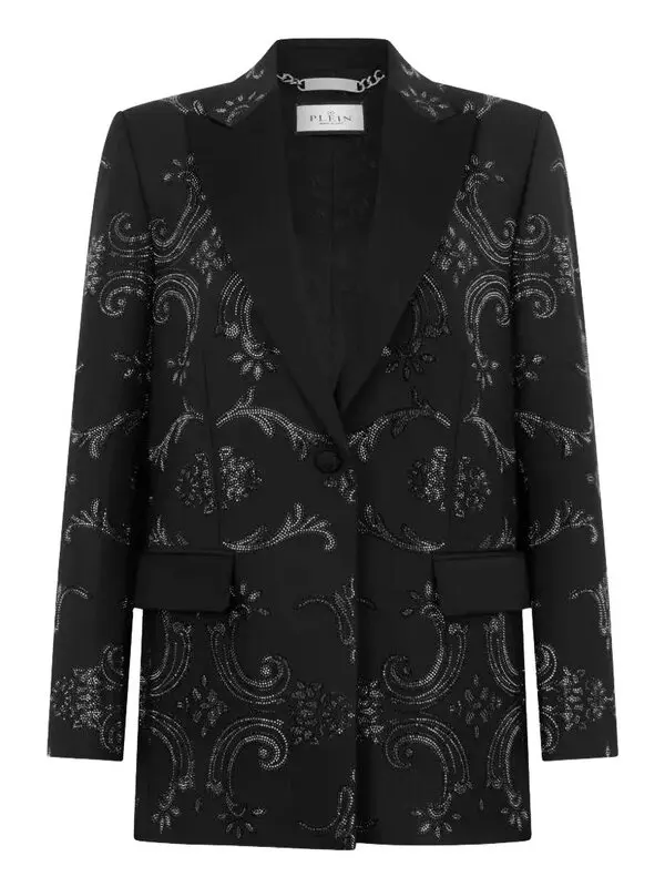 Philipp Plein Baroque Strass Blazer - Black