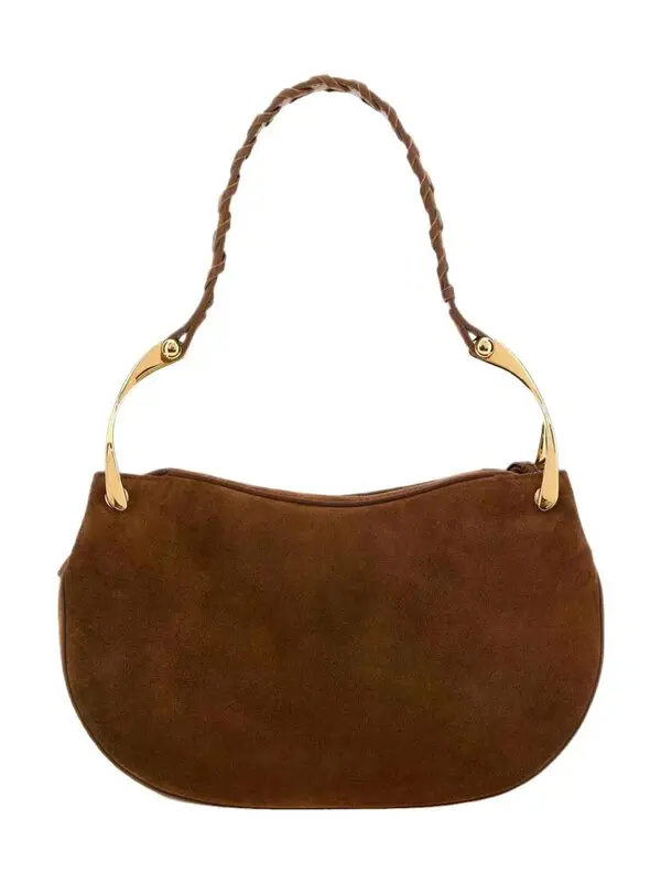 Alexander McQueen Wishbone Suede Shoulder Bag - Brown