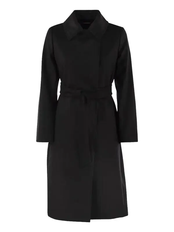 Max Mara Double-breasted Belted Coat - Black