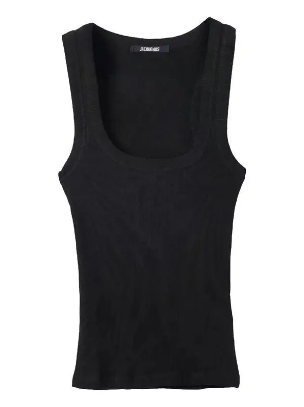 Jacquemus Gros Grain Ribbed-knit Tank Top - Black
