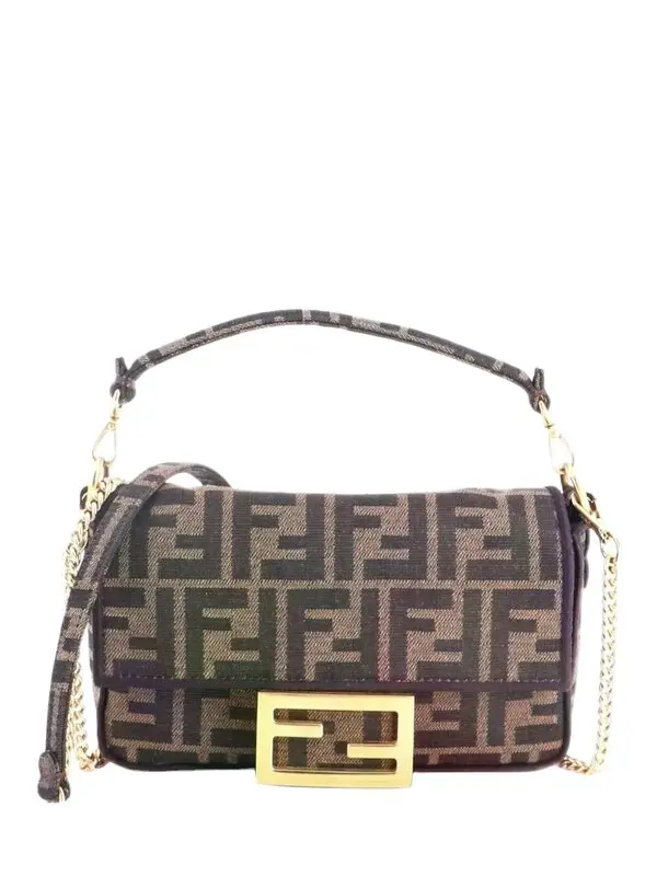 Fendi Baguette Nm Bag Zucca Canvas Mini Crossbody Bag - Brown