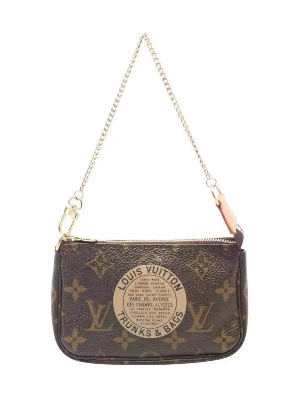 LOUIS VUITTON 2007 Monogram Trunks & Bags Mini Pochette Accessoires Handbag - Brown