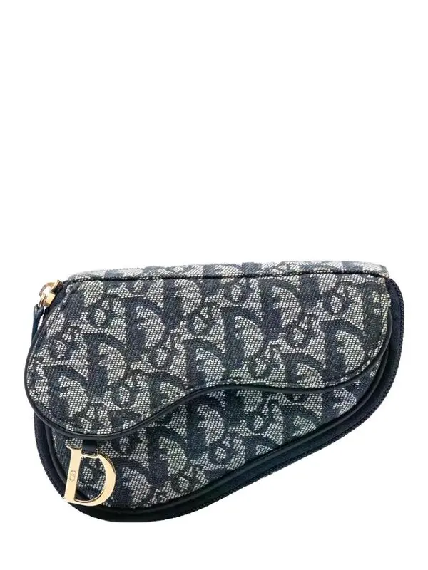 Dior Diorissimo Canvas Saddle Pouch - Blue