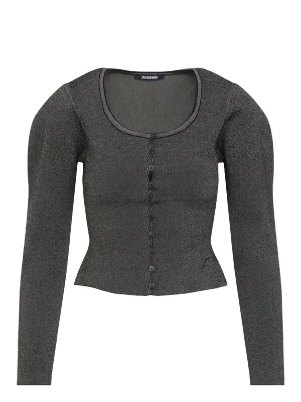 Jacquemus Sera Button-up Scoop Neck Cardigan - Grey