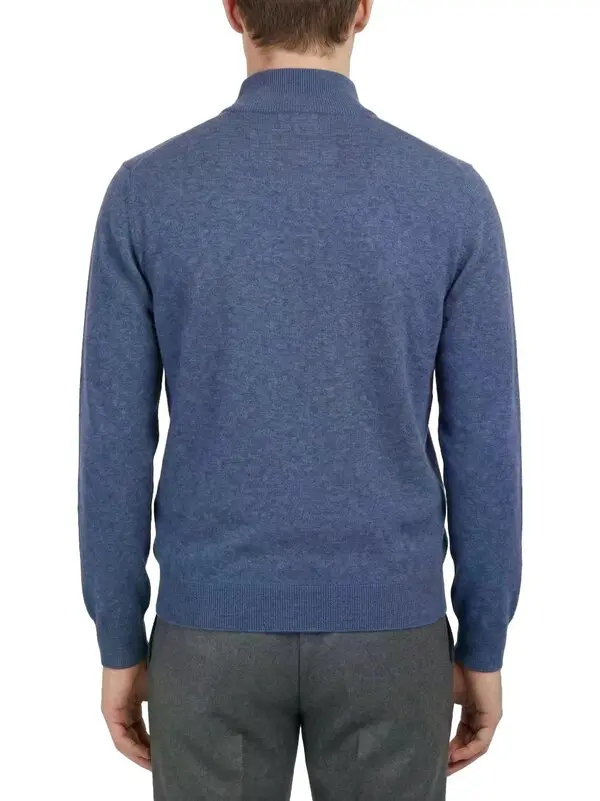 Brunello Cucinelli Quarter-zip Wool Sweater - Blue