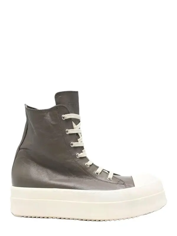 Rick Owens Leather Platform High-top Sneakers - Grey
