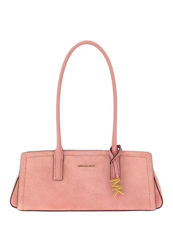 Michael Kors Logo Plaque Leather Shoulder Bag - Pink