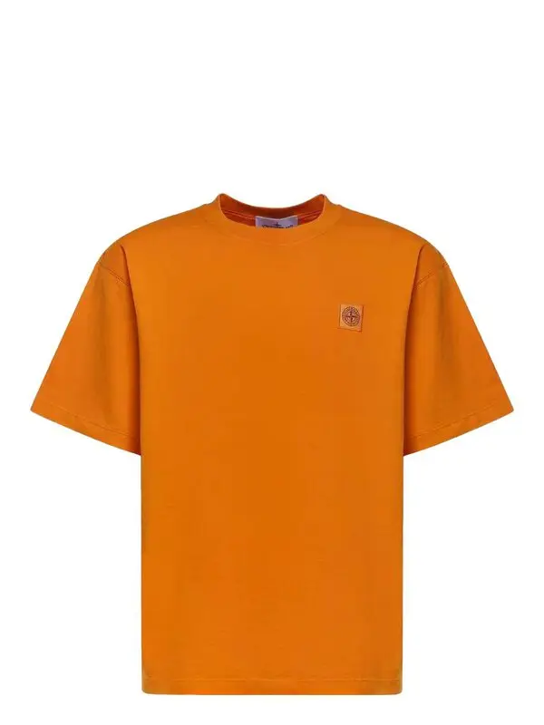 Stone Island Combed Logo-patch T-shirt - Orange