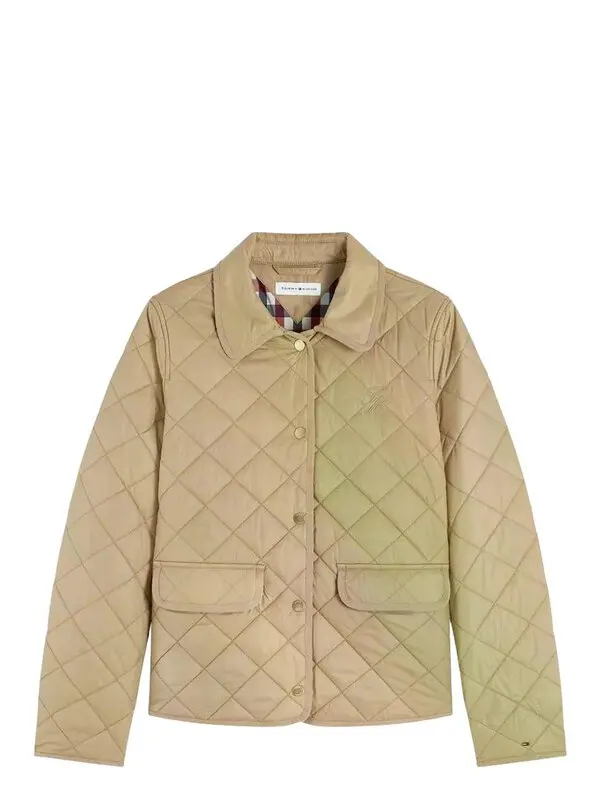 Tommy Hilfiger Quilted Logo-embroidered Jacket - Neutrals