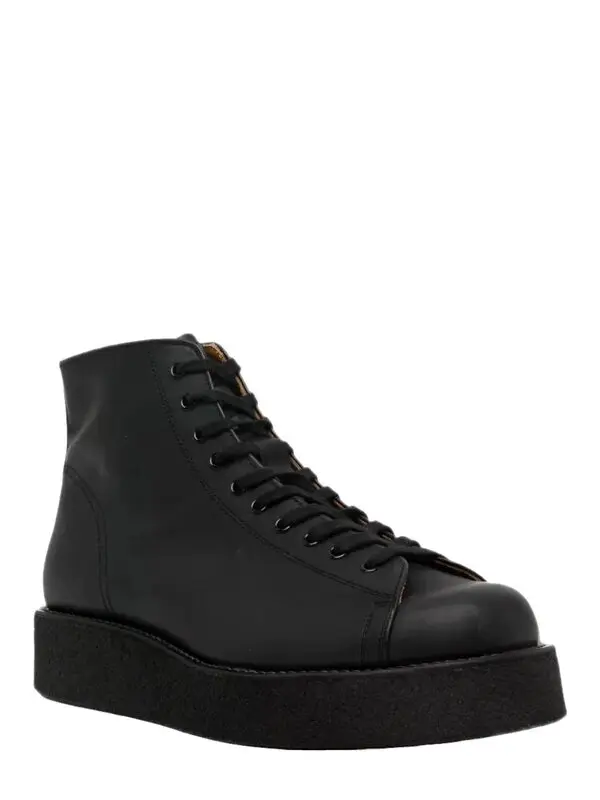 Yohji Yamamoto Lace-up Round Toe Boots - Black