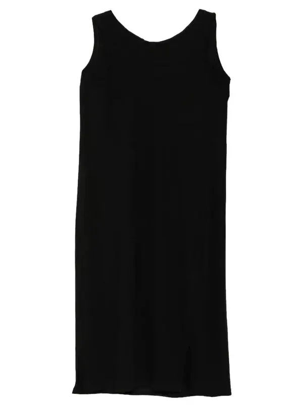 Yohji Yamamoto Sleeveless Round Neck Midi Dress - Black