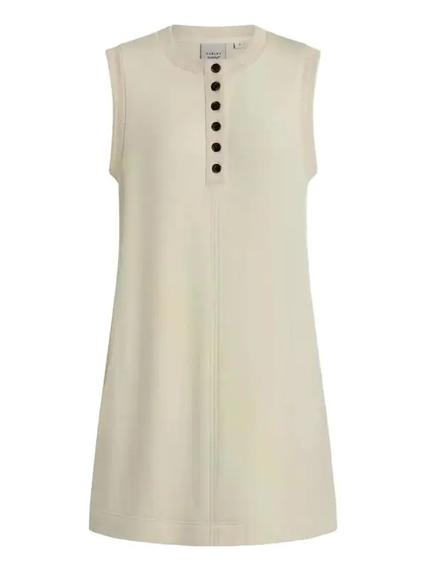 Varley Elba Sleeveless Button-up Mini Dress - Neutrals