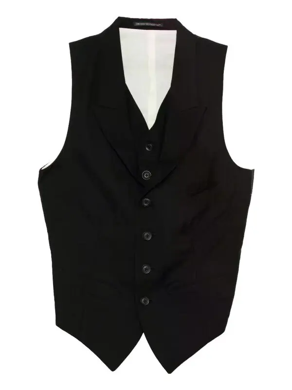 Yohji Yamamoto Asymmetrical Collar Vest - Black