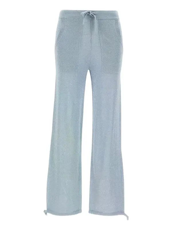 KANGRA Knitted Drawstring Waist Trousers - Blue