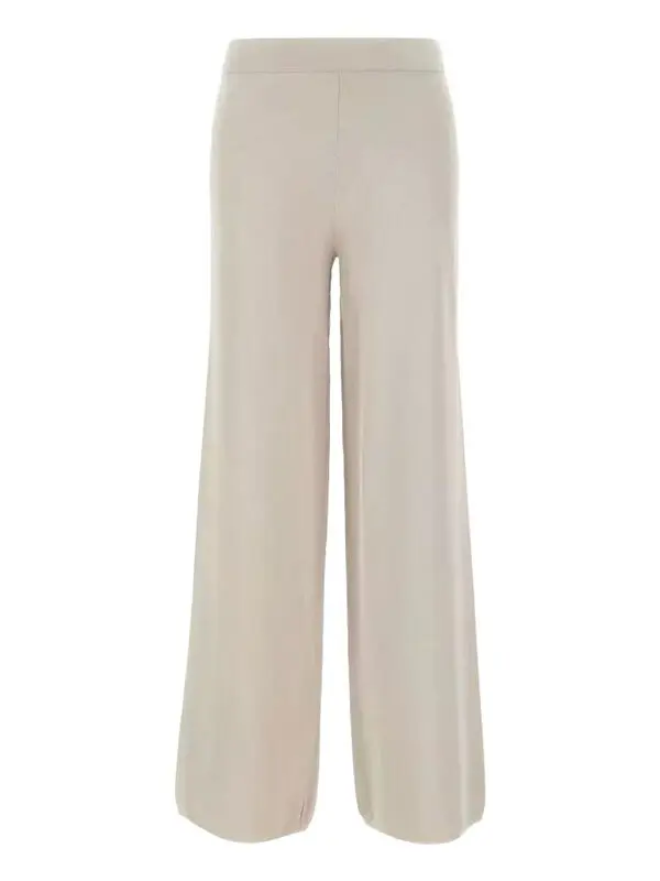 KANGRA Ribbed-edge Palazzo Pants - Neutrals