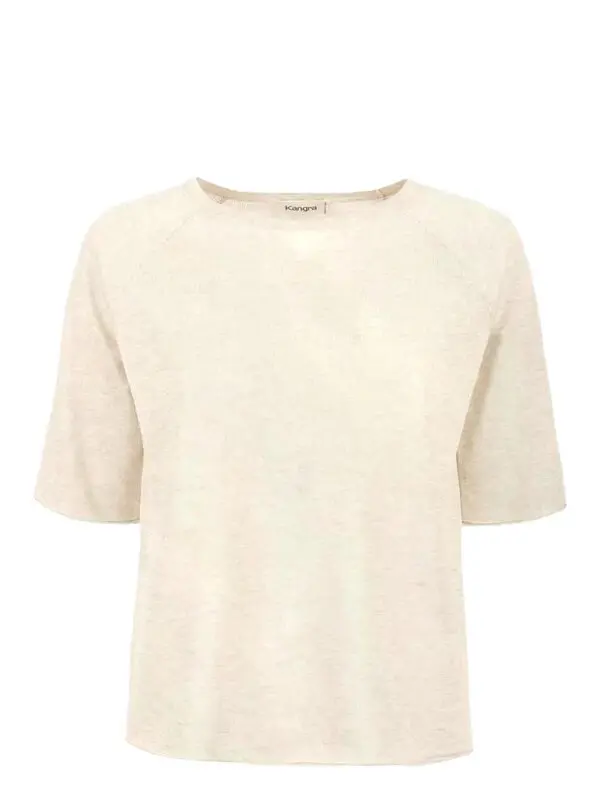 KANGRA Short-sleeve Rolled-edge T-shirt - Neutrals