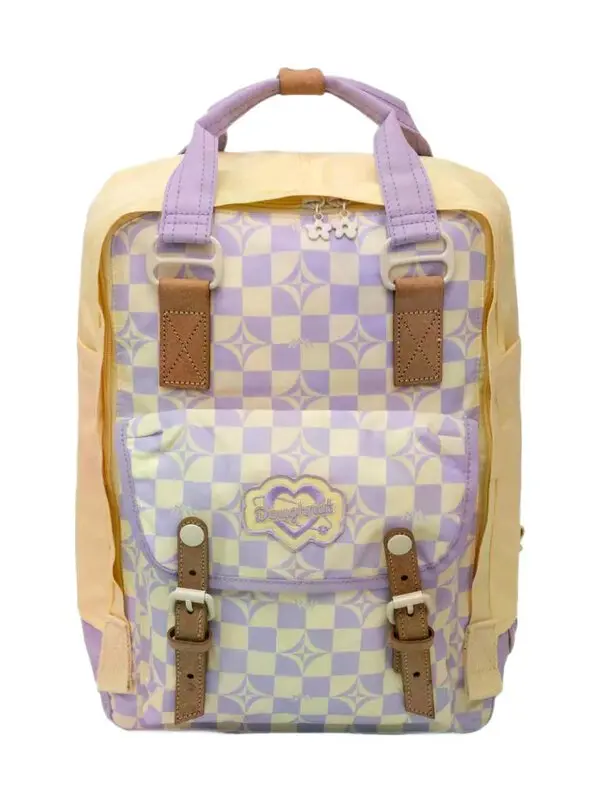 DOUGHNUT Mini Macaroon Kaleido Checked Backpack - Yellow