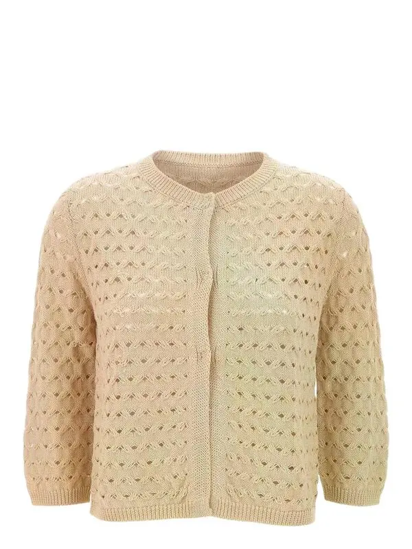 KANGRA Textured Knit Cotton Cardigan - Neutrals