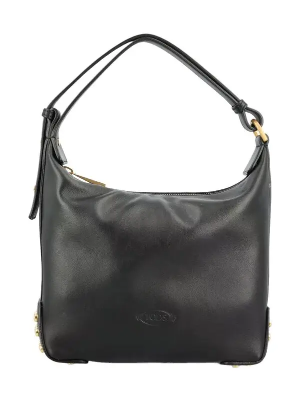 TOD'S Mini Stud-embellished Leather Tote Bag - Black