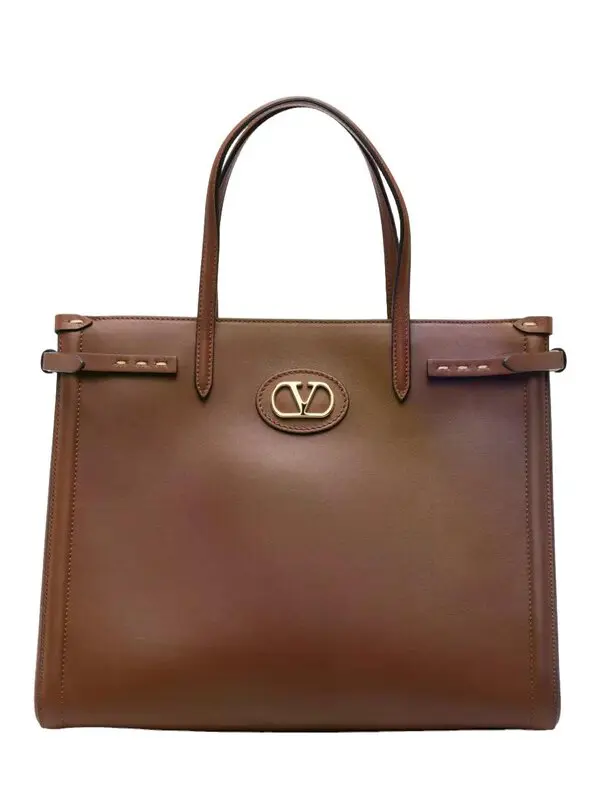 Valentino Garavani Leather Tote Bag - Brown