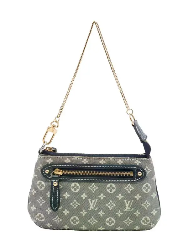 LOUIS VUITTON Monogram Mini Lin Pochette Shoulder Bag - Grey