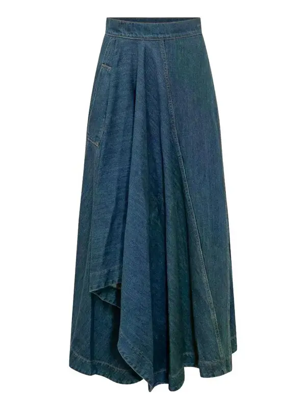 Givenchy Asymmetric Midi Skirt - Blue