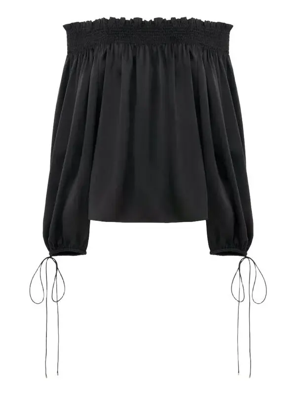 Chloé Off-the-shoulder Blouse With Smocked Detailing - Black