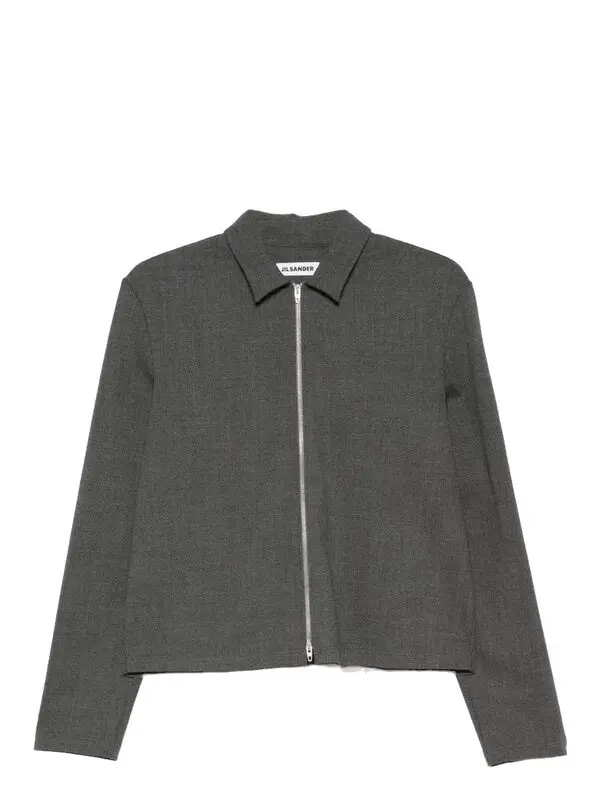 JIL SANDER Zip-up Classic Collar Jacket - Grey