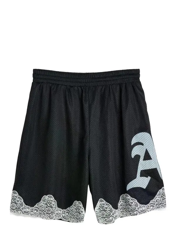 Aries Lace Detail Shorts - Black
