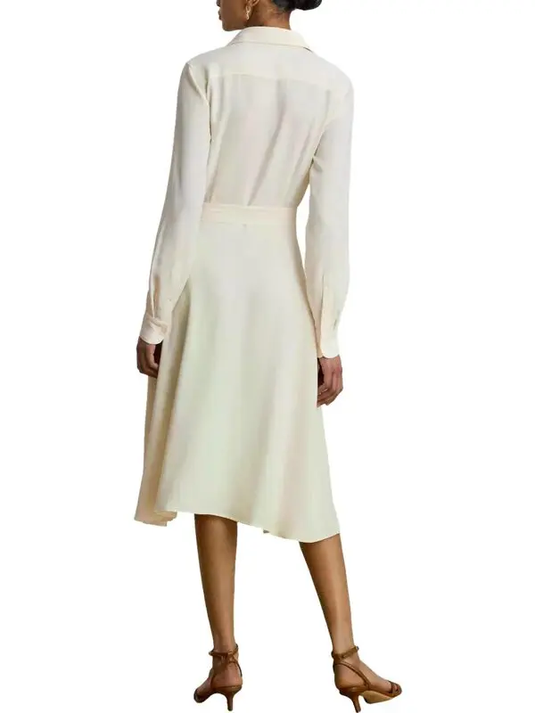 Ralph Lauren Belted Double-faced Georgette Midi Shirt Dress - Neutrals
