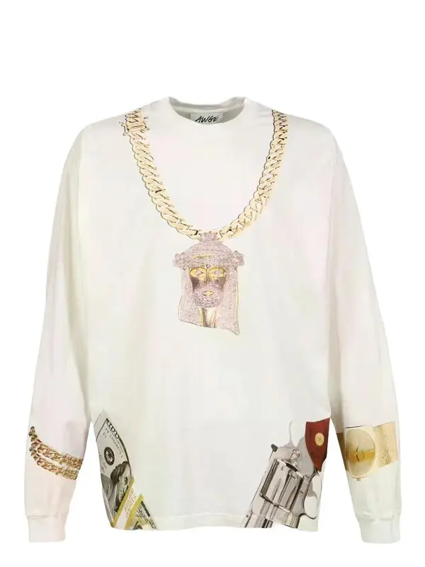 AWGE Graphic-print Long-sleeve T-shirt - Neutrals