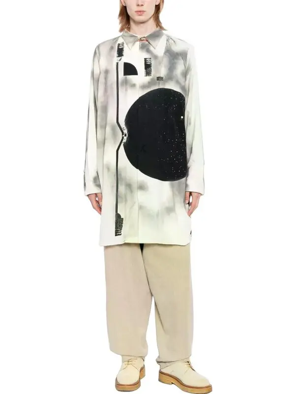Yohji Yamamoto Cut-out Collar Shirt - Neutrals