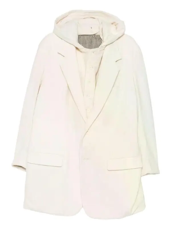 Yohji Yamamoto Hooded Single-breasted Jacket - Neutrals