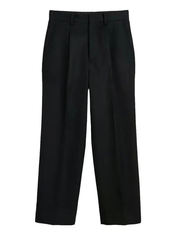 SSSTEIN Pleated Straight-leg Trousers - Black