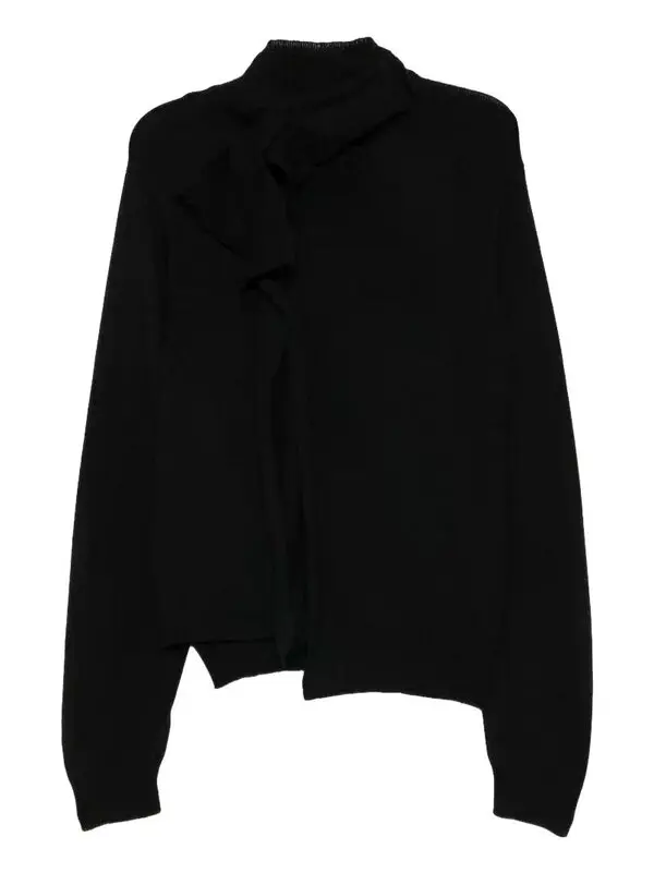 Yohji Yamamoto Draped High-neck Sweater - Black