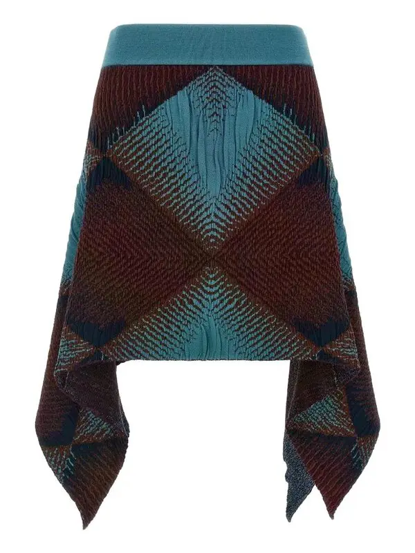 KIKO KOSTADINOV Ikat Argyle Asymmetric Skirt - Blue