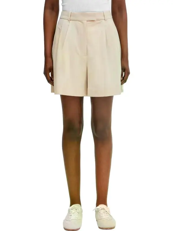 Lacoste Pleated Tailored Shorts - Neutrals