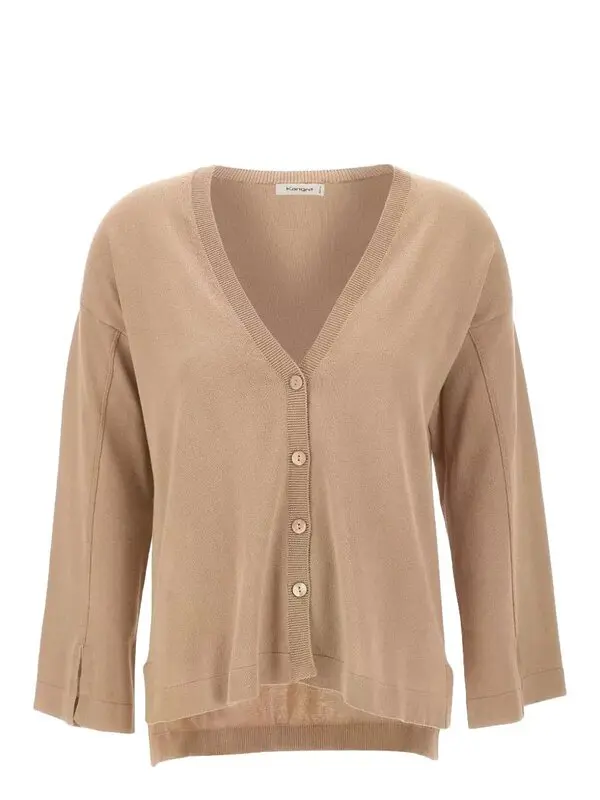 KANGRA V-neck Cotton Cardigan - Neutrals