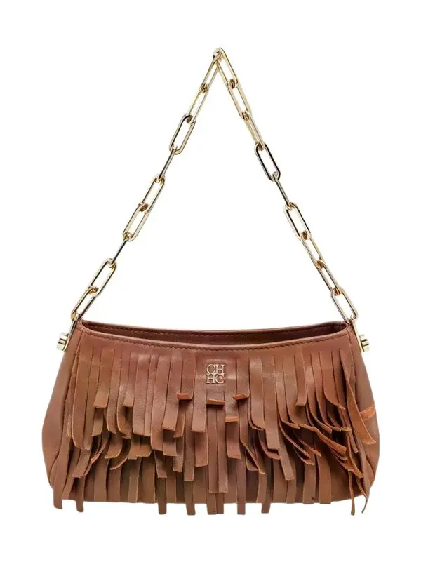 Carolina Herrera Fringed Chain Tote Bag - Brown