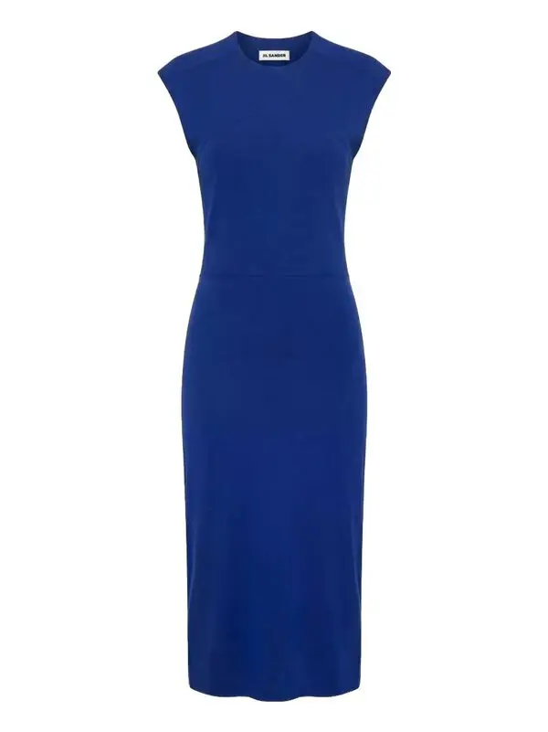 JIL SANDER Sleeveless Midi Dress With Cut-out Detail - Blue