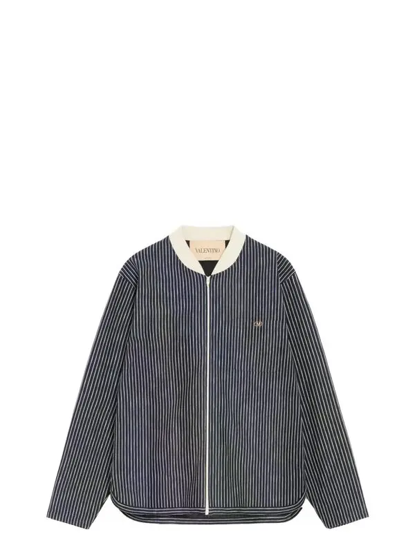 Valentino Garavani Viscose Sweatshirt With Striped Vlogo - Blue
