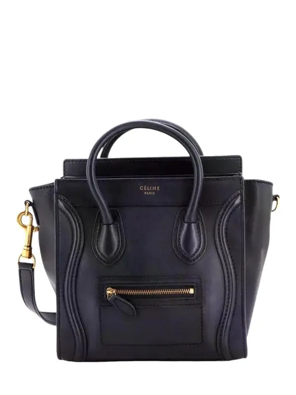 Celine Luggage Bag Smooth Leather Nano Crossbody Bag - Black