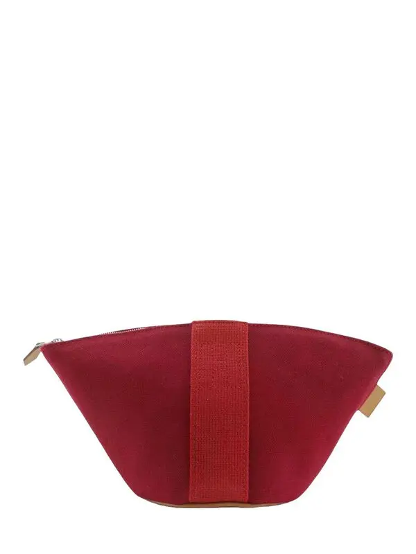 Hermès Mini Toile Palmyre Pouch - Red