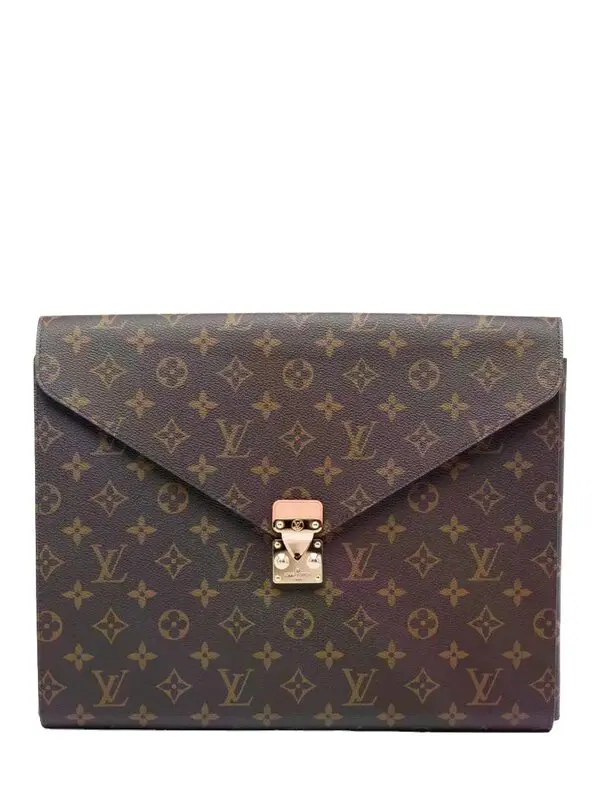 LOUIS VUITTON Monogram Mark Folder Clutch Bag - Brown