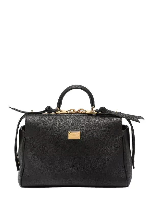 Dolce & Gabbana Logo Plaque Tote Bag - Black