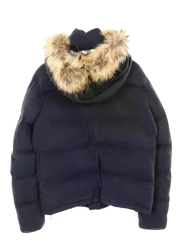 Burberry Down Jacket With Detachable Hood And Faux Fur Trim - Blue