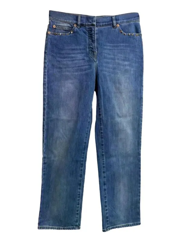 Valentino Garavani Rockstud Straight-leg Jeans - Blue