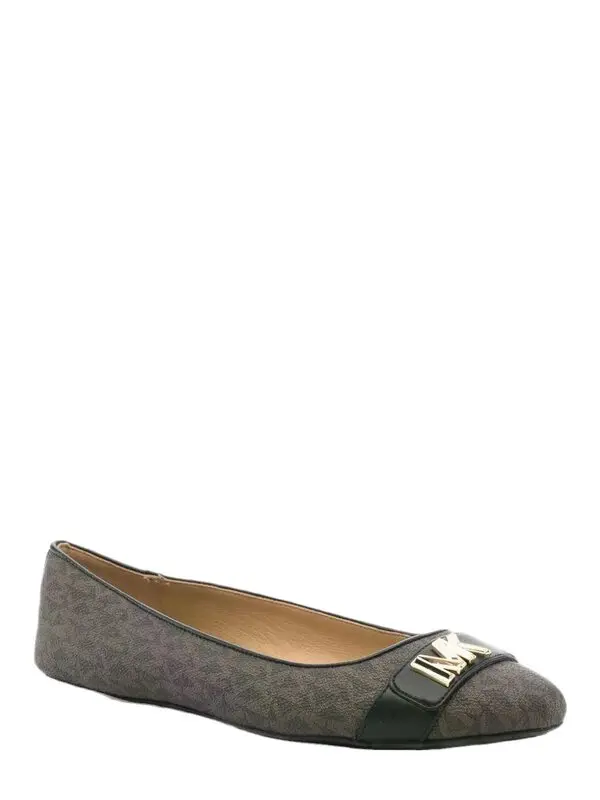 Michael Kors Logo Plaque Ballet Flats - Brown
