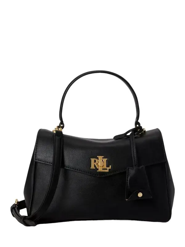 Ralph Lauren Small Farrah Leather Satchel Bag - Black